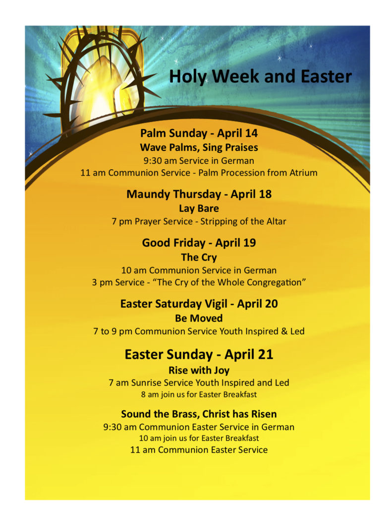 Holy Week and Easter | Trinity Evangelical Lutheran Church Edmonton